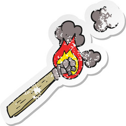 Sticker of a cartoon wood peg Royalty Free Vector Image