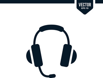 Head phone icon collection in glyph style Vector Image