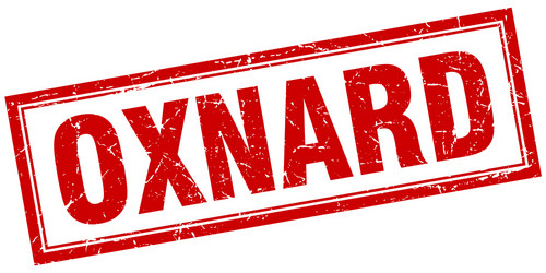 Oxnard red square stamp Royalty Free Vector Image