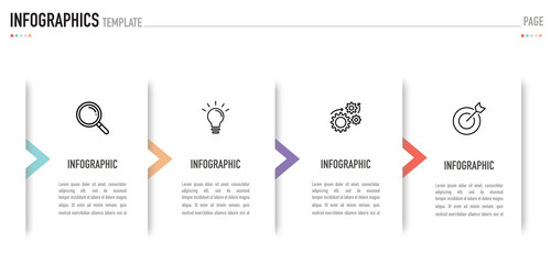 Rectangular paper origami infographic for business