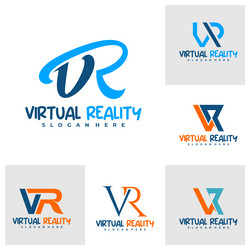 Vr logo design template creative vr logo Vector Image