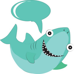 Happy shark cartoon character Royalty Free Vector Image