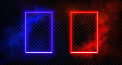 Red and blue neon frames set Royalty Free Vector Image