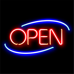 Moon and stars neon sign horror night halloween Vector Image