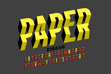 Paper fold font Royalty Free Vector Image - VectorStock