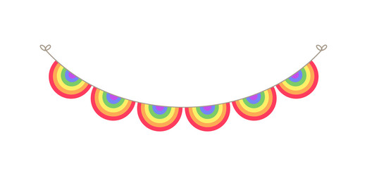 Rainbow scalloped garland bunting divider simple Vector Image