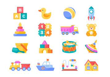 Cute baby toys set Royalty Free Vector Image - VectorStock