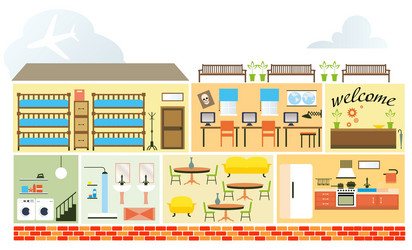 Four rooms Royalty Free Vector Image - VectorStock