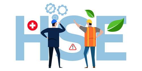 Hse health safety environment concept workplace Vector Image