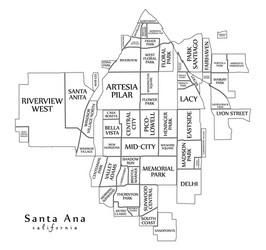 Modern city map - santa ana california Royalty Free Vector
