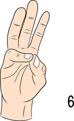 Sign language number 8 Royalty Free Vector Image