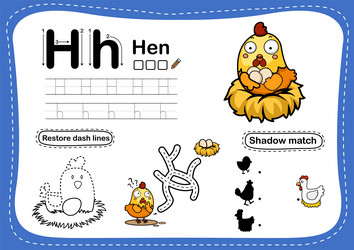 Letter H Hen Vector Images (48)