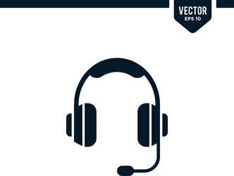 Head phone icon collection in glyph style Vector Image