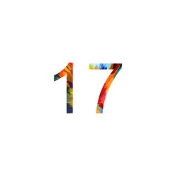 Letter p number 17 square geometric symbol simple Vector Image