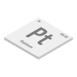 Platinum pt periodic table element Royalty Free Vector Image