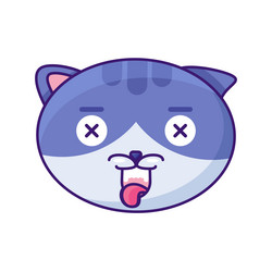 Bunny dead reaction expression facial emoji Vector Image