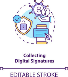 Collecting digital signatures concept icon Vector Image