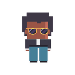 Standing flat 8-bit gentleman Royalty Free Vector Image
