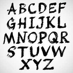 Hand drawn grunge font alphabet Royalty Free Vector Image