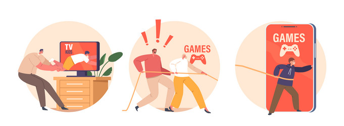 Isolated elements with parents pull their child Vector Image