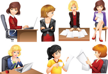 Women of different professions set woman working Vector Image