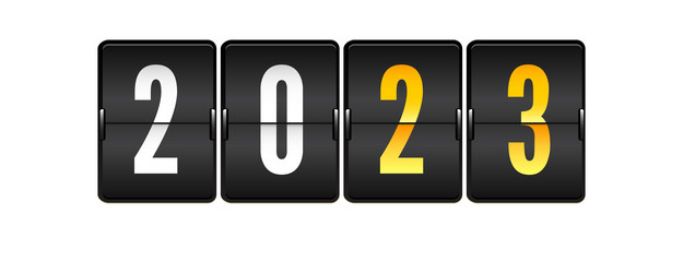 Countdown clock with numbers 2023 new year poster Vector Image
