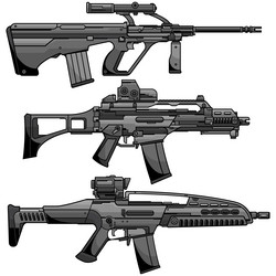 Realistic war weapons collection Royalty Free Vector Image