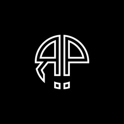 Rp monogram logo isolated with a rotating circle Vector Image