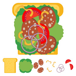 Set toasts and sandwich breakfast bread toast Vector Image