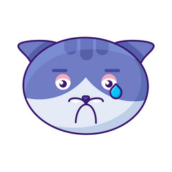 Cat sadness expression cute facial emoji Vector Image