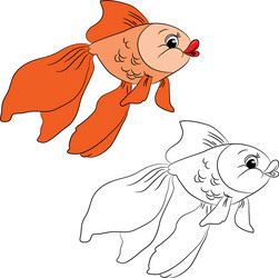 A blue fish cartoon Royalty Free Vector Image - VectorStock