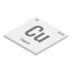 Copper cu periodic table element Royalty Free Vector Image