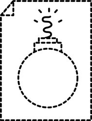 Grated danger bomb weapon destruction inside paper