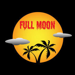 Full moon text word design template Royalty Free Vector