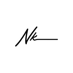 Letter nk signature logo template Royalty Free Vector Image
