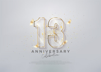 13th anniversary number with fancy numerals Vector Image