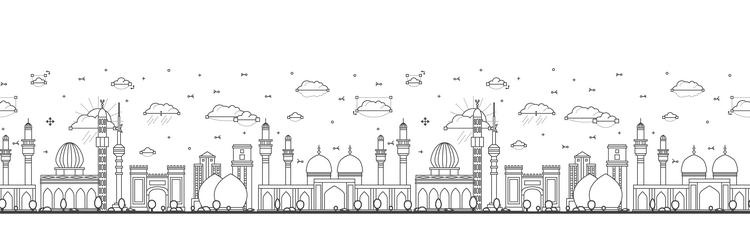 One continuous line drawing baghdad city Vector Image