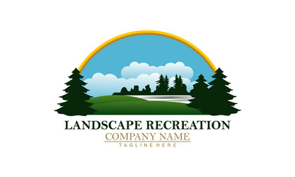 Parks and recreation landscape logo Royalty Free Vector