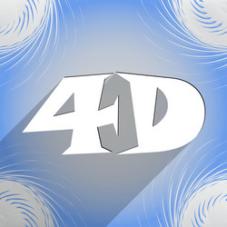 4d icon symbol flat modern web design with long Vector Image