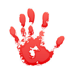 Red hand print Royalty Free Vector Image - VectorStock