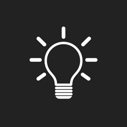 Coworker idea bulb on black background Royalty Free Vector
