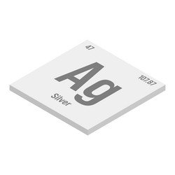 Silver ag periodic table element Royalty Free Vector Image