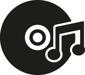 Music icon disc symbol flat Royalty Free Vector Image