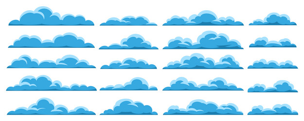 Set cartoon clouds Royalty Free Vector Image - VectorStock