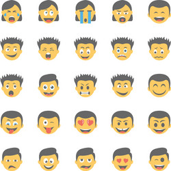 Emoji human brain faces and emotions brainy Vector Image