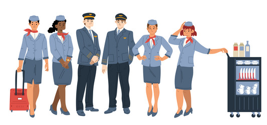 Air crew avatars airline pilot ship captain Vector Image