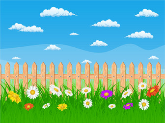 Cartoon spring landscape Royalty Free Vector Image