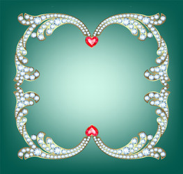 Diamond frame with ruby Royalty Free Vector Image