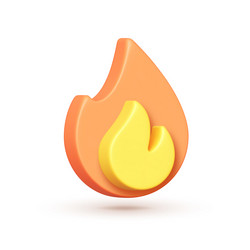 Fire 3d on white background modern great Vector Image