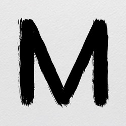Letter m doodle typography Royalty Free Vector Image